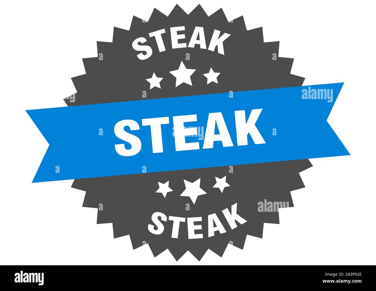 steak sign. steak blue-black circular band label Stock Vector Image ...