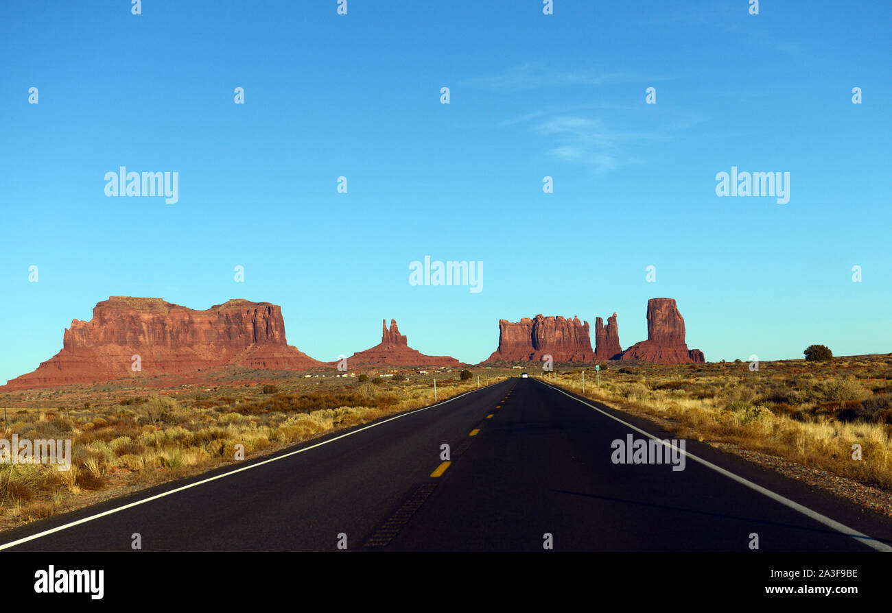 The U.S. Highway 163 going through Monument Valley Stock Photo - Alamy