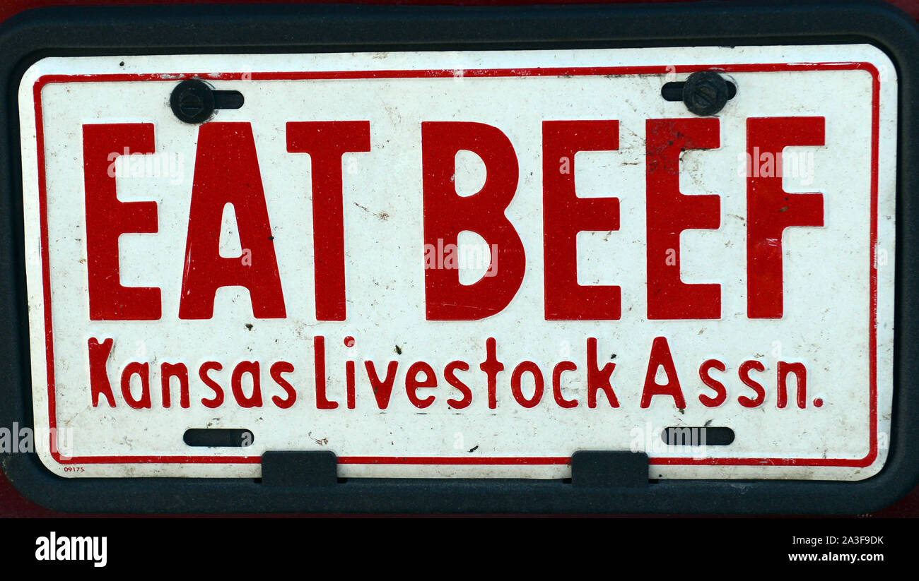 'Eat Beef' License plate Stock Photo - Alamy