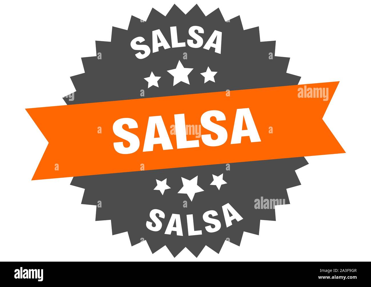 salsa sign. salsa orange-black circular band label Stock Vector Image ...