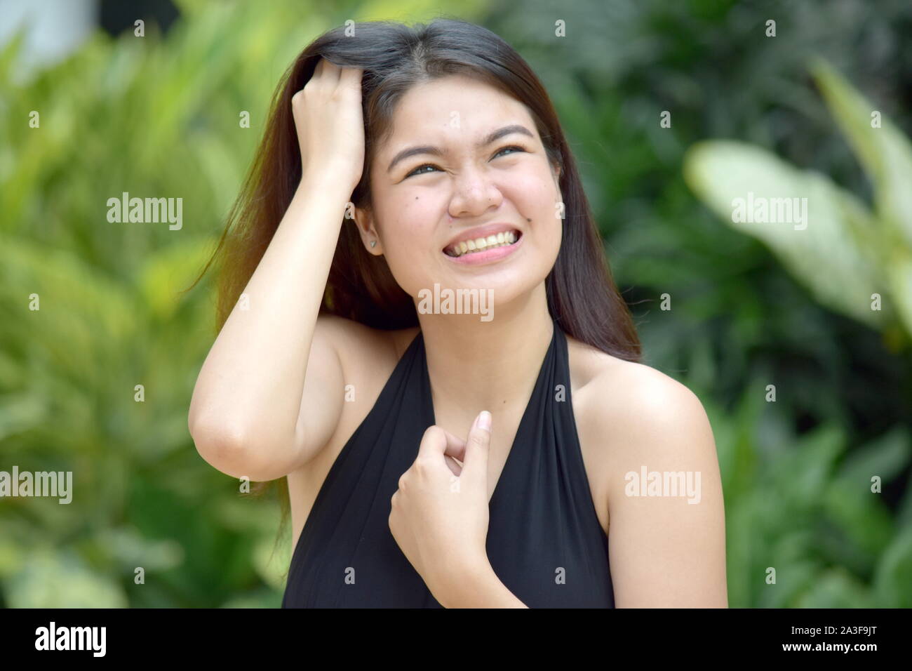 A Contemplative Female Woman Stock Photo - Alamy