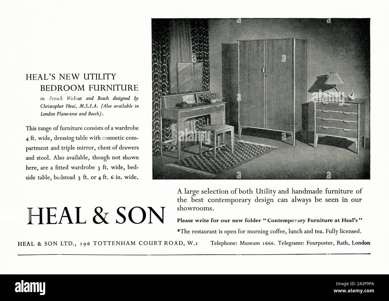 Advert for Heal's own-brand furniture and its department store ...