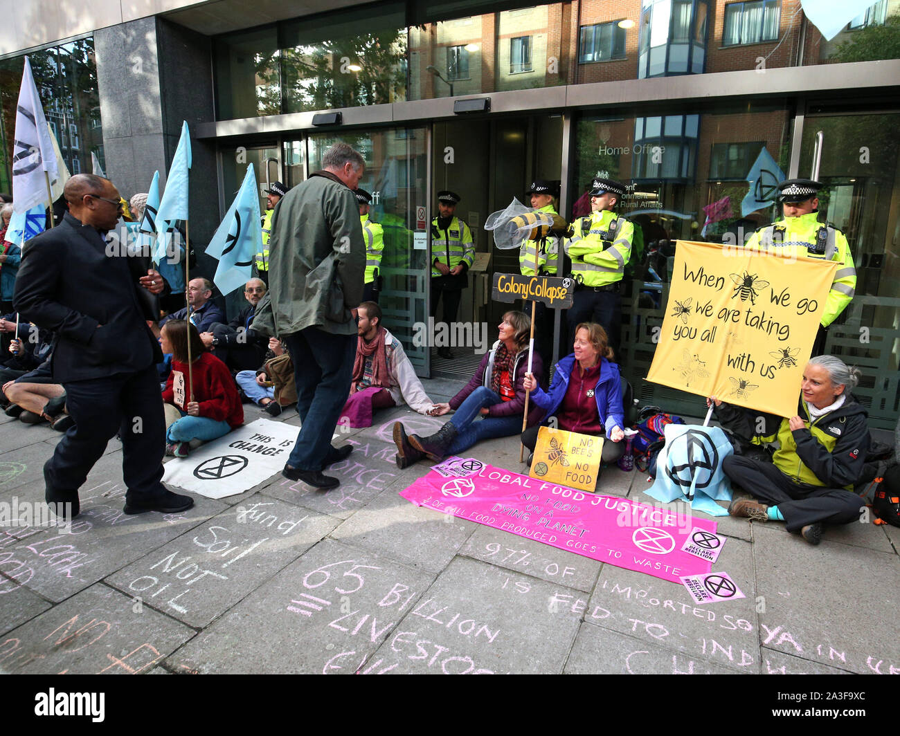 People enter the Department for Environment, Food and Rural Affairs ...