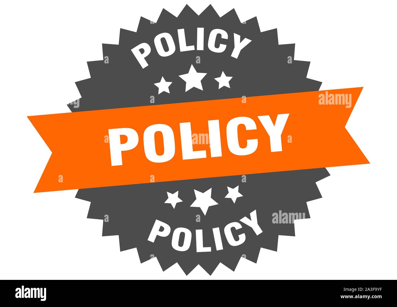policy sign. policy orange-black circular band label Stock Vector Image ...
