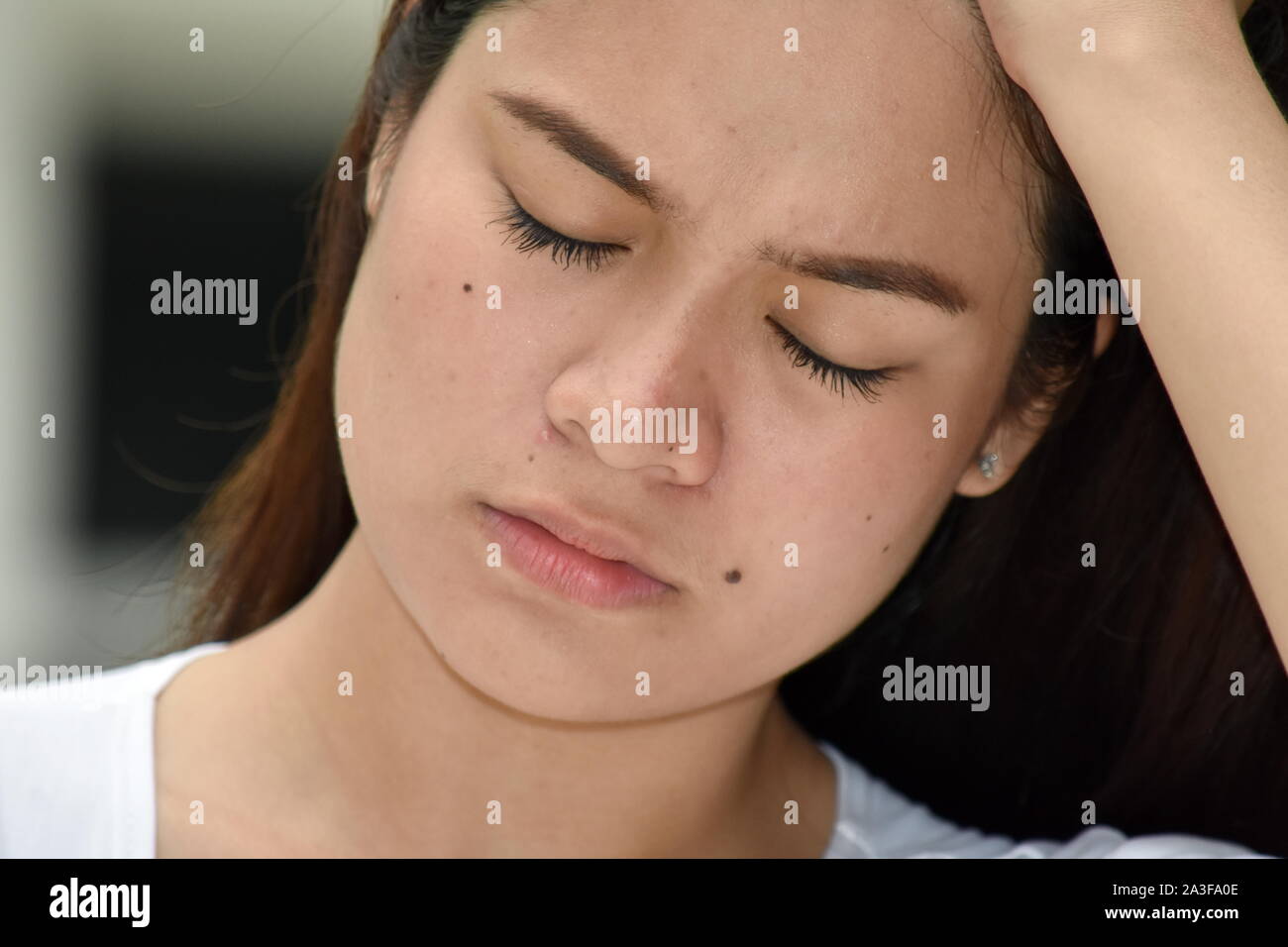 A Confused Pretty Diverse Female Stock Photo - Alamy