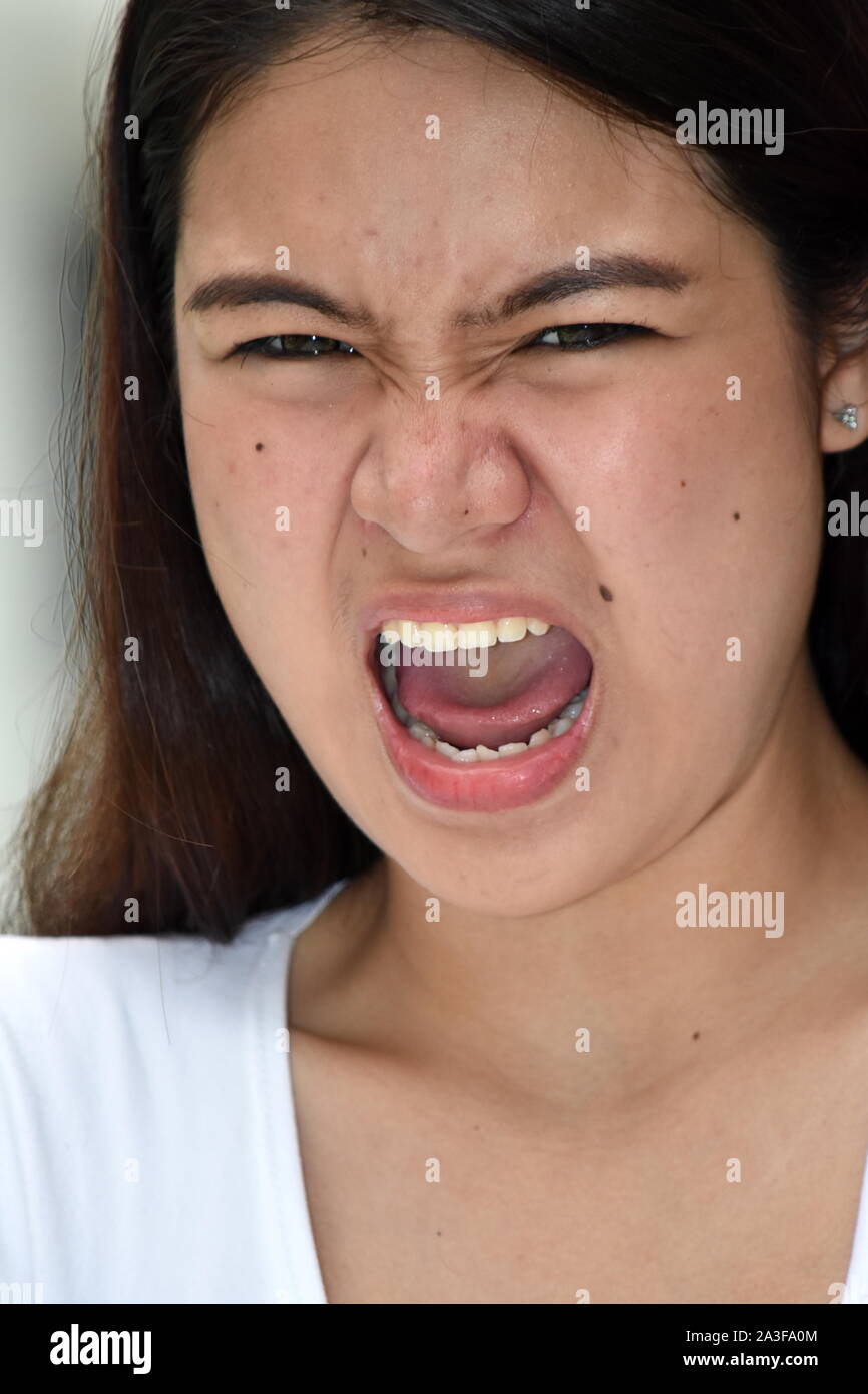 An Angry Female Woman Stock Photo - Alamy