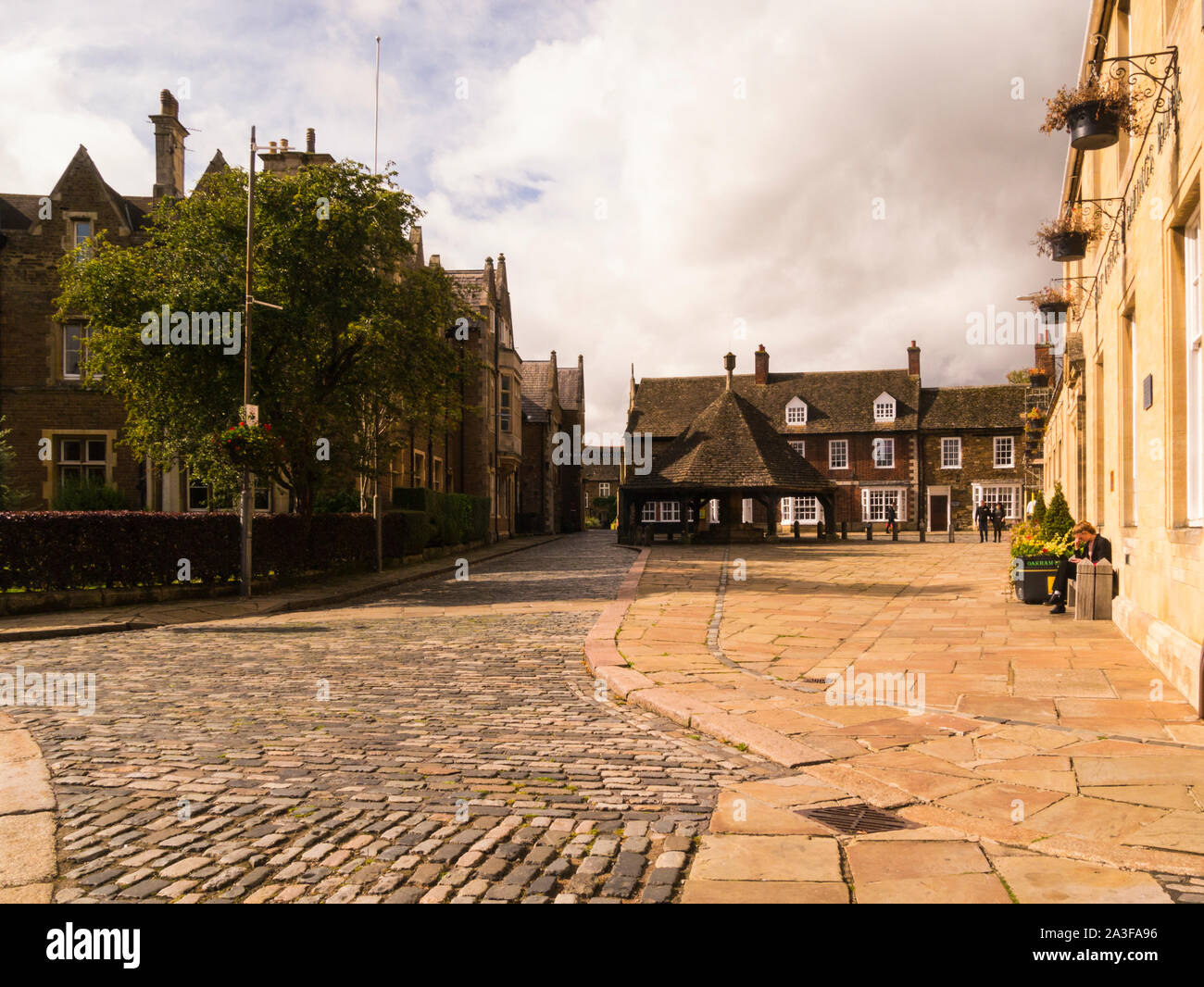 Buttercross and stocks in Chapel Close in centre of Oakham county town ...