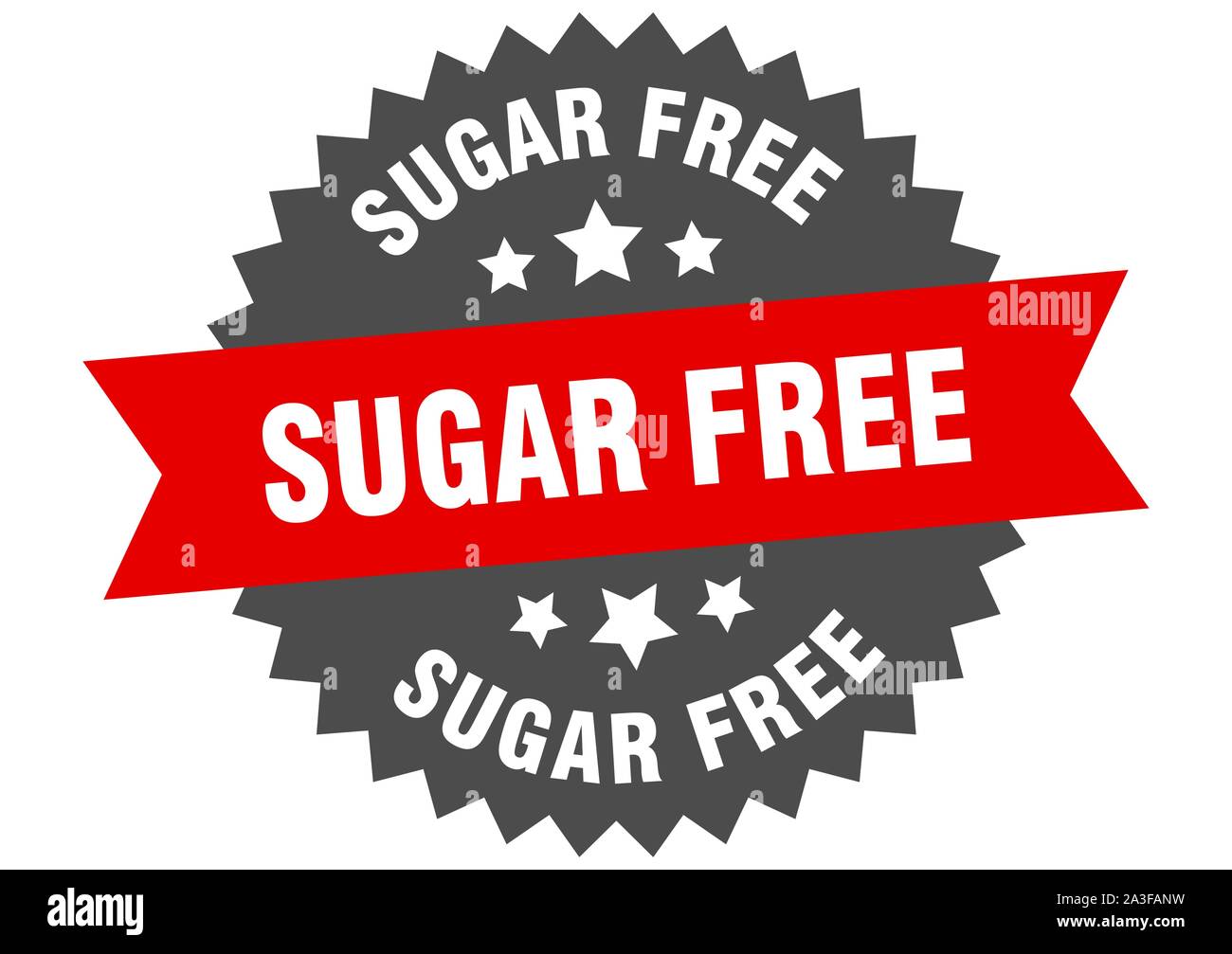 sugar free sign. sugar free red-black circular band label Stock Vector ...