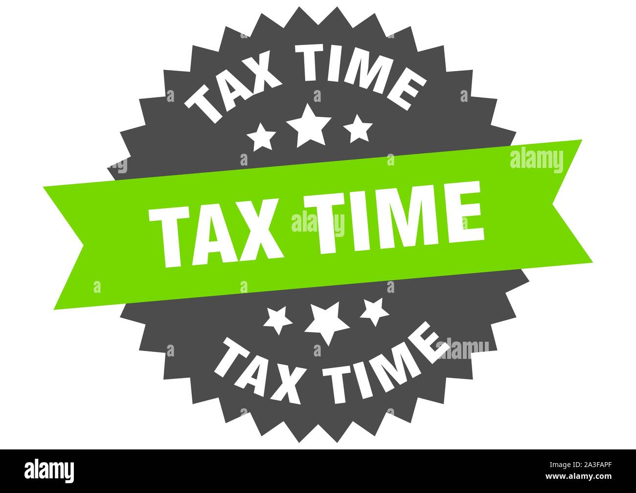 tax time sign. tax time green-black circular band label Stock Vector ...