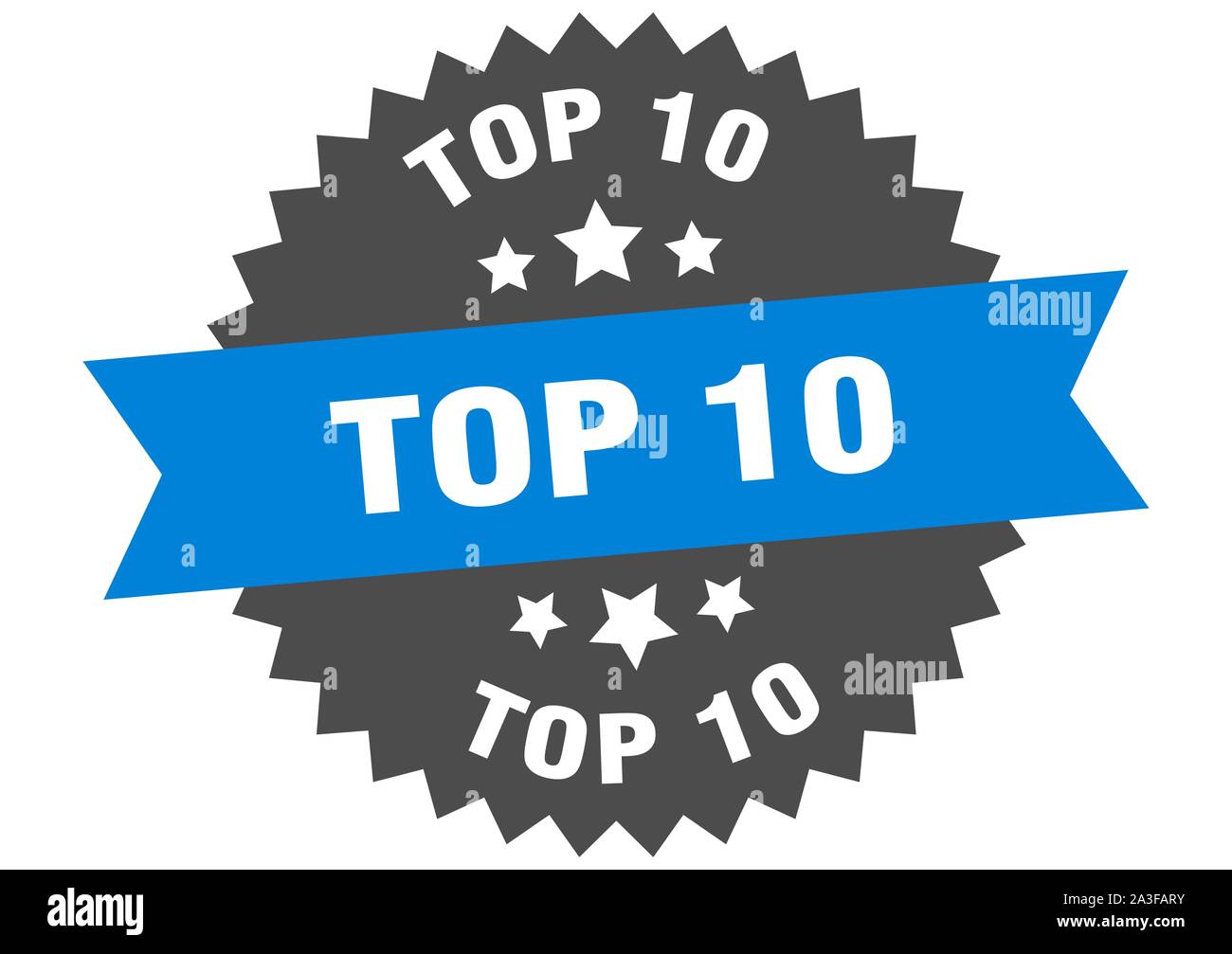 top 10 sign. top 10 blue-black circular band label Stock Vector Image ...