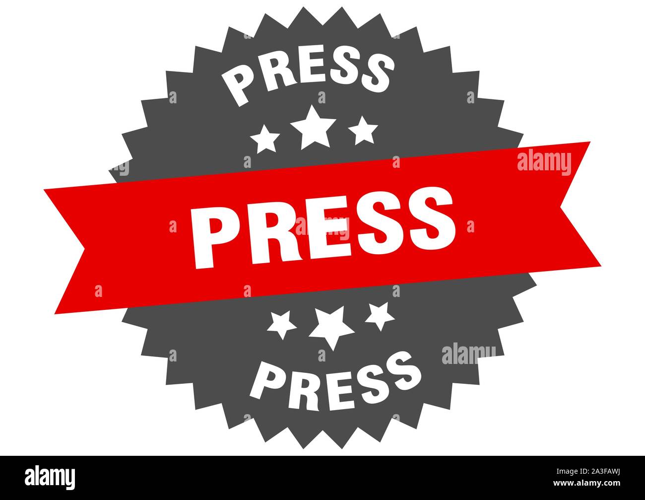 press sign. press red-black circular band label Stock Vector Image ...