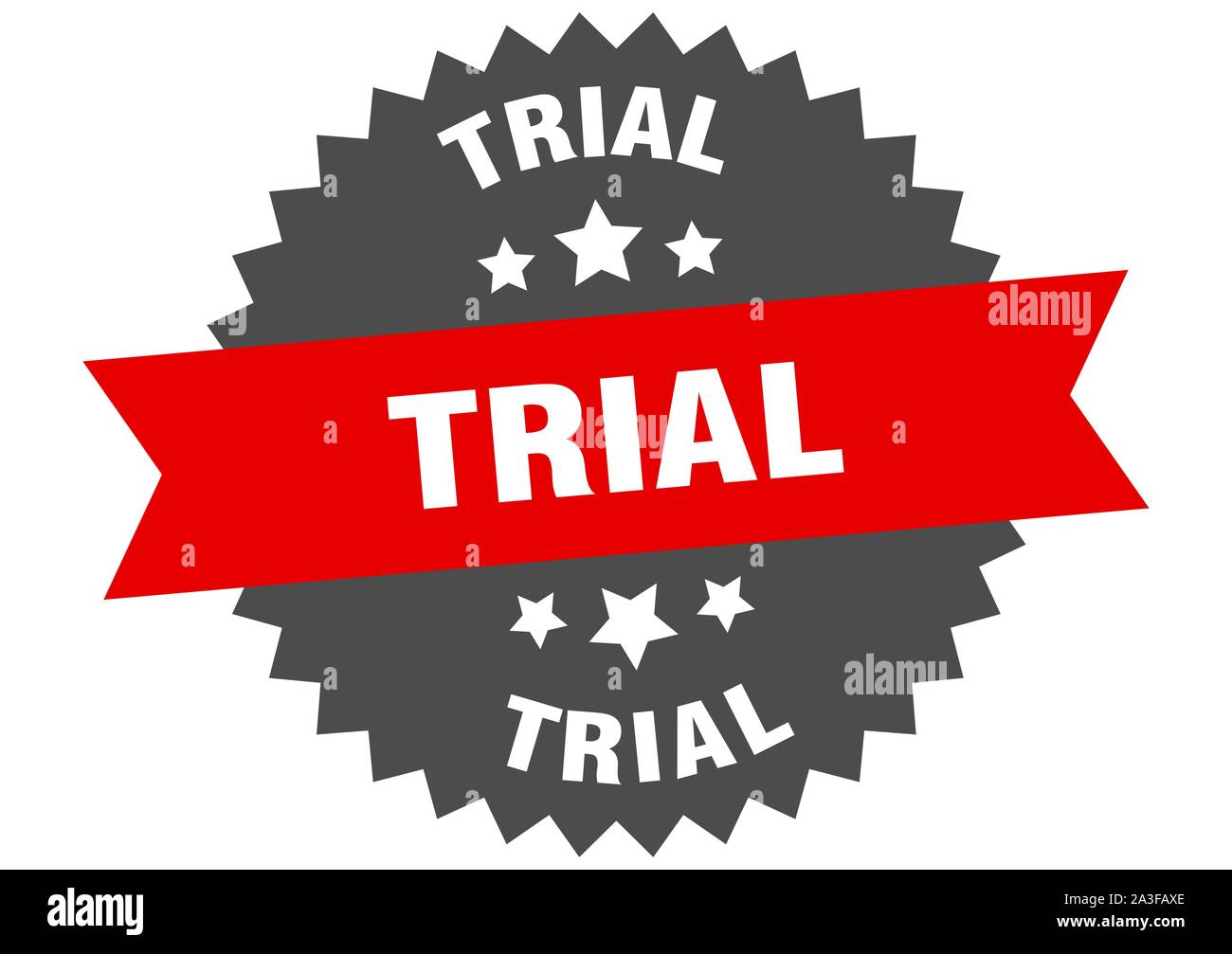 trial sign. trial red-black circular band label Stock Vector Image ...