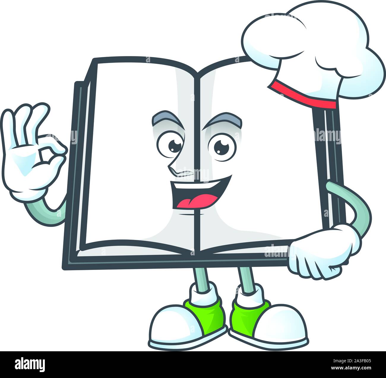 Chef open book with character mascot style Stock Vector Image & Art - Alamy