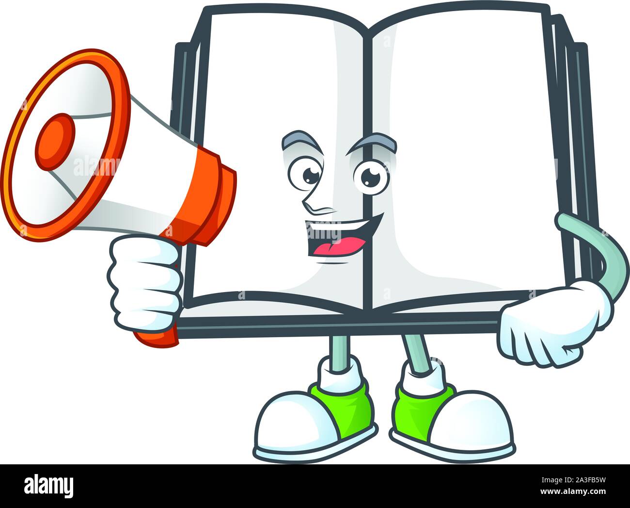 With megaphone open book for learning a student Stock Vector Image ...
