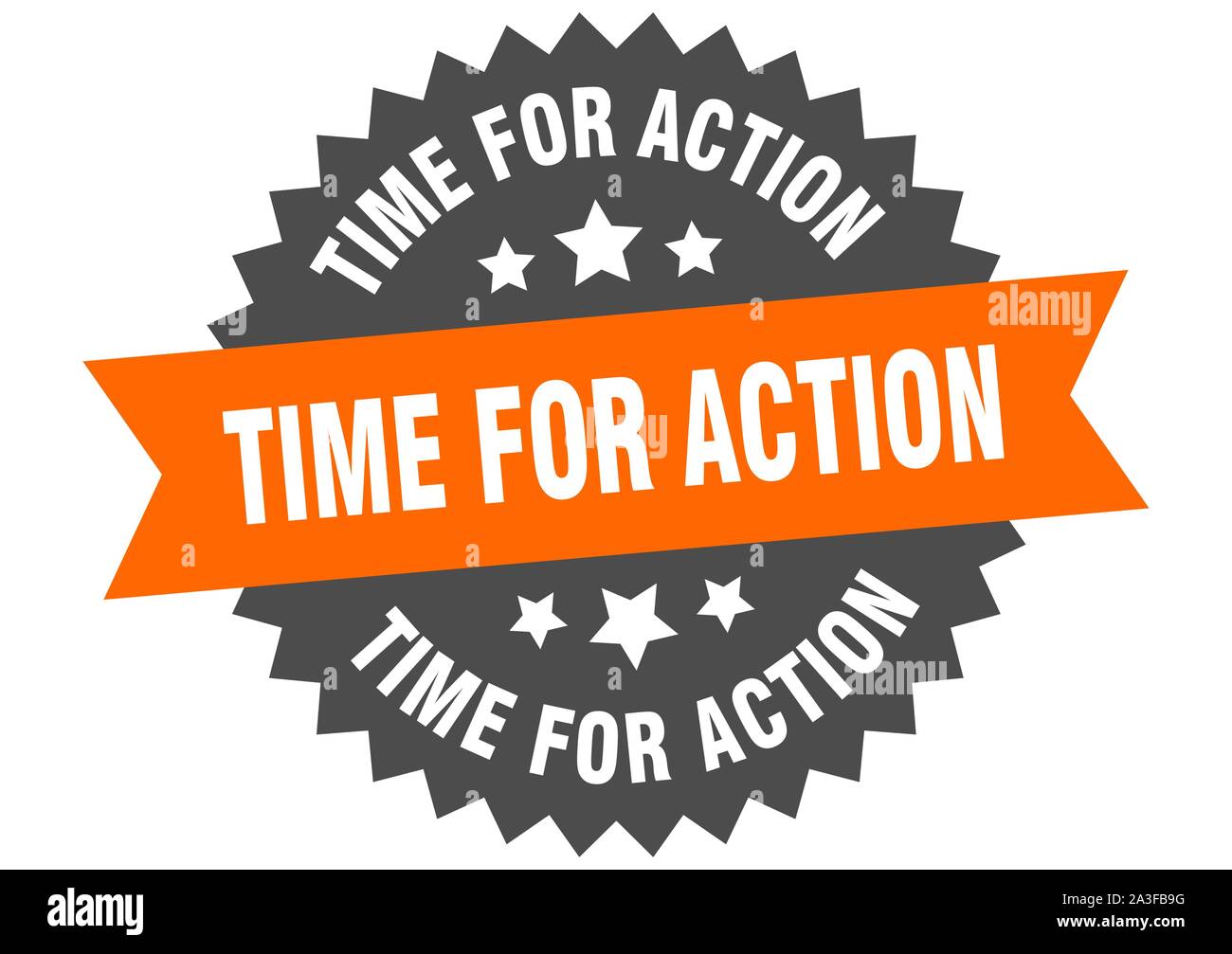 Time action ribbon label hi-res stock photography and images - Alamy