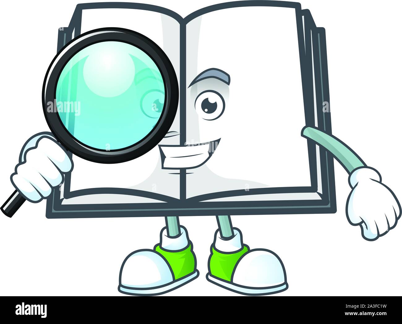 Detective open book with character mascot style Stock Vector Image ...