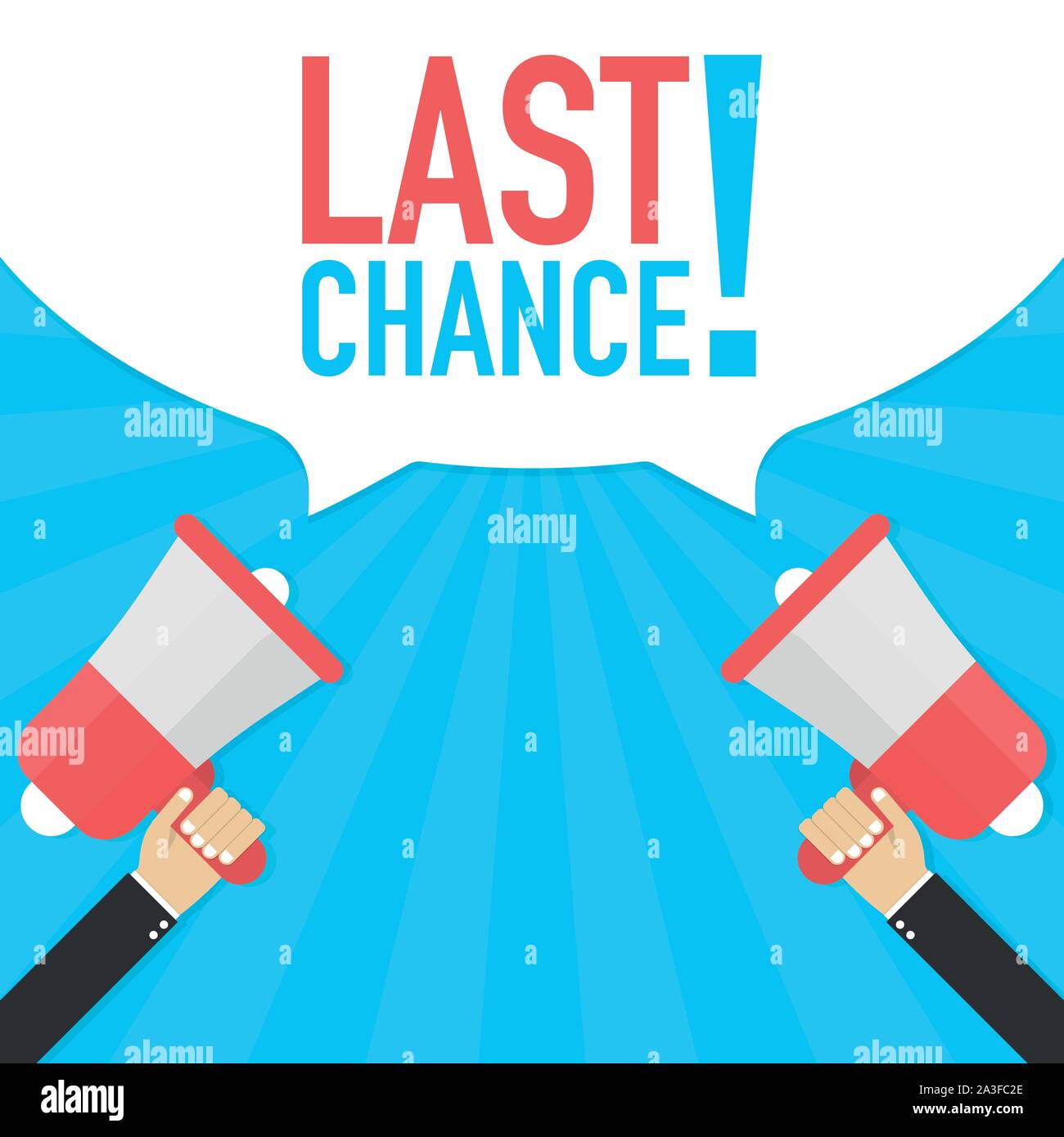 Last chance - advertising sign with megaphone. Vector stock ...