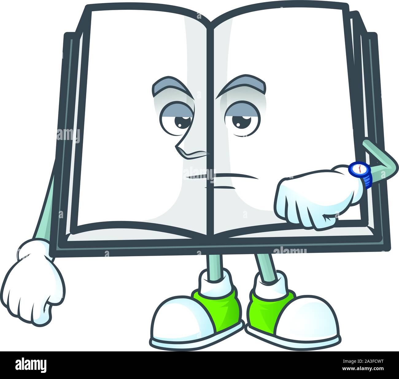 Waiting open book on a white background Stock Vector Image & Art - Alamy
