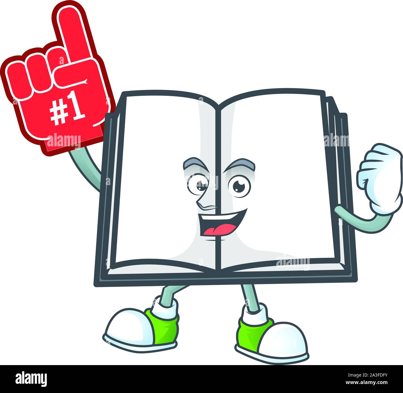 Foam finger open book on a white background Stock Vector Image & Art ...