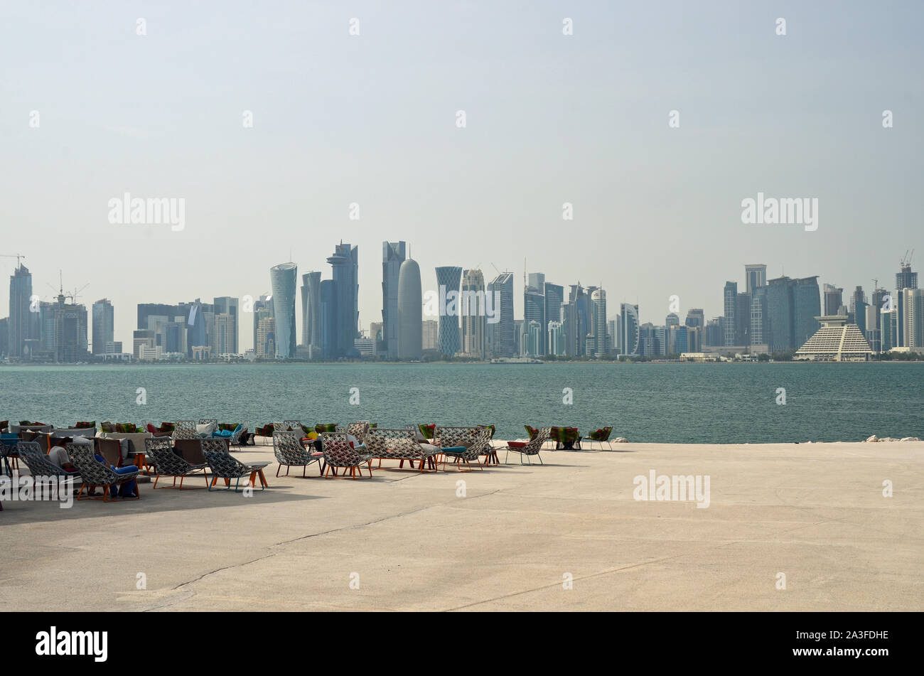 Distant view of the centre of doha hi-res stock photography and images ...