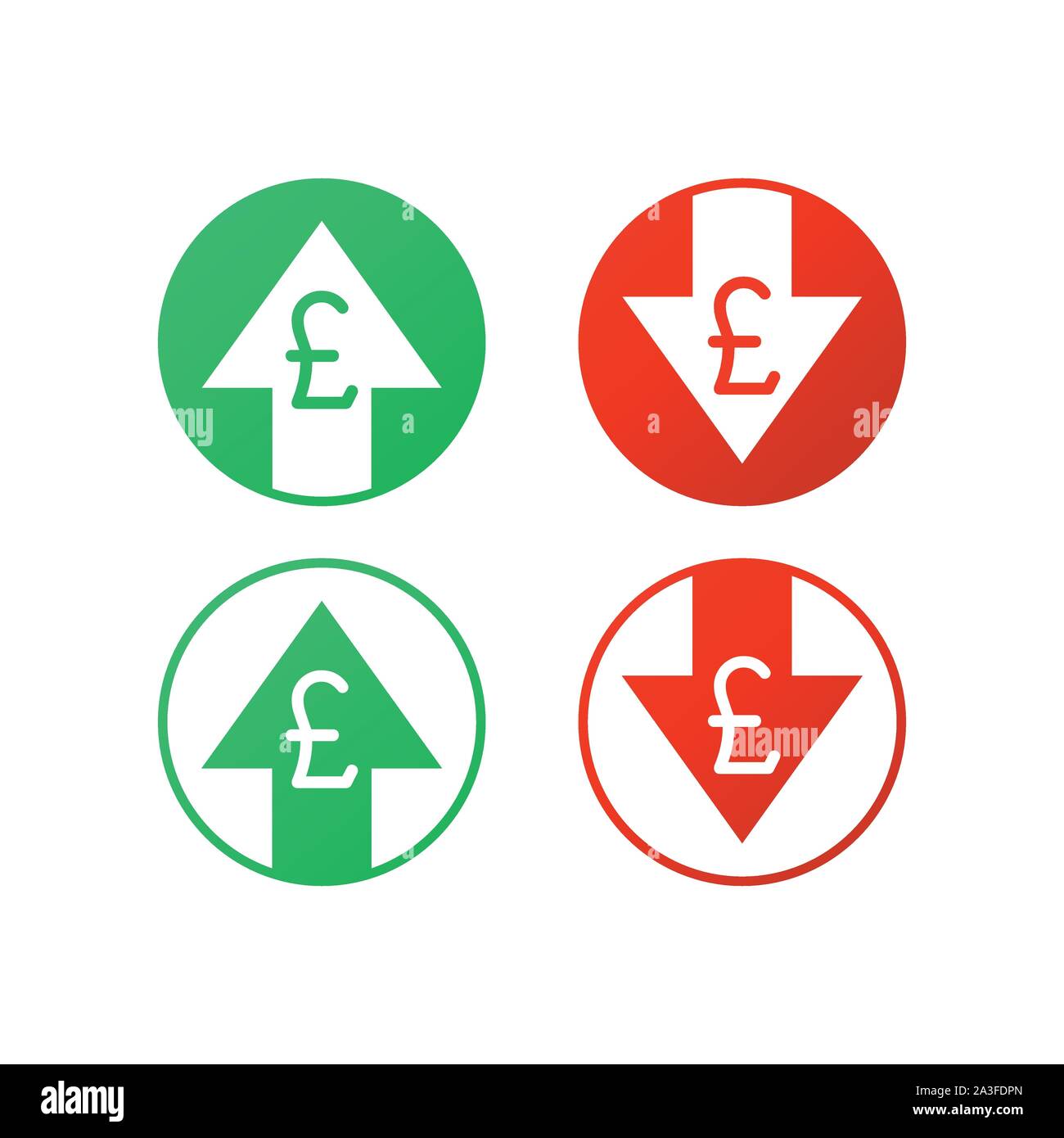 Up and Down arrows with Pound sign in flat icon design on white ...