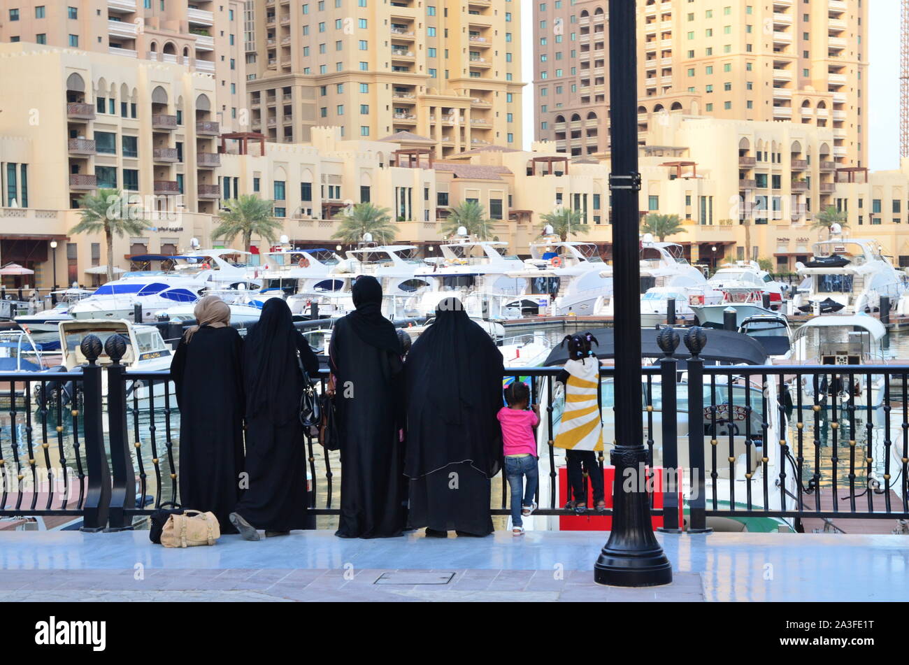 Muslim women, Porto Arabia, Qatar Stock Photo - Alamy