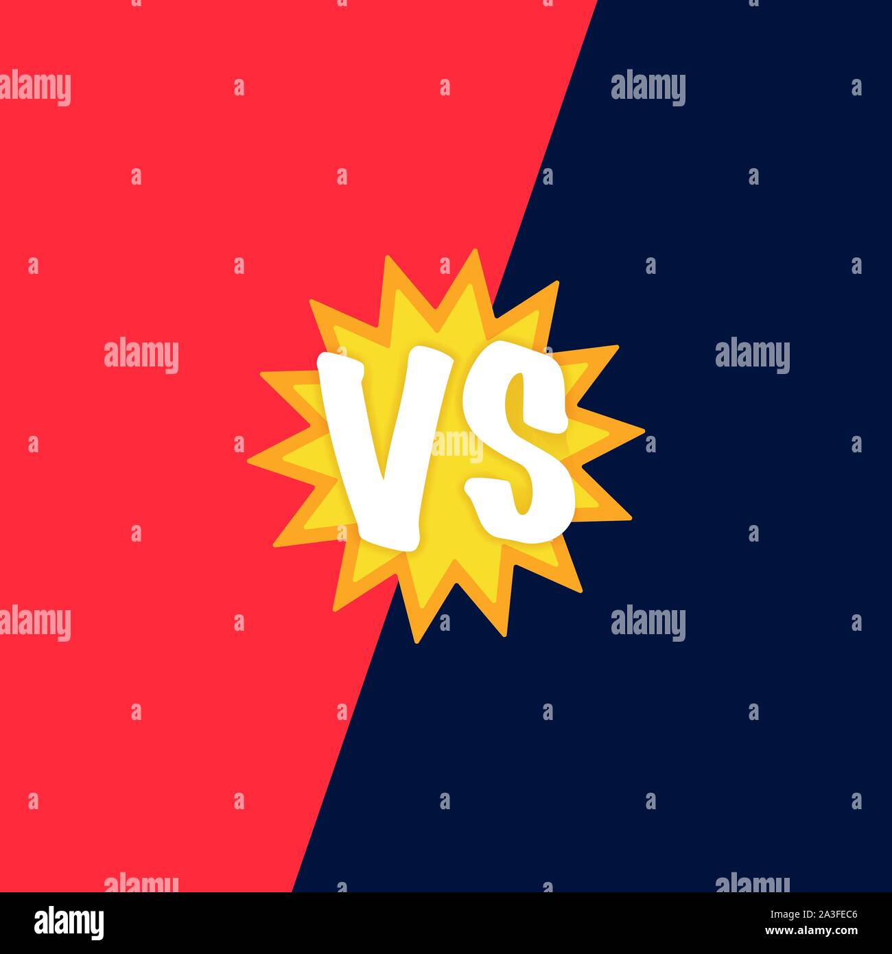 Versus VS letters fight backgrounds in flat comics style design with ...