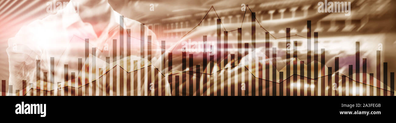 Concept of investing and analyzing a business. Abstract horizontal ...