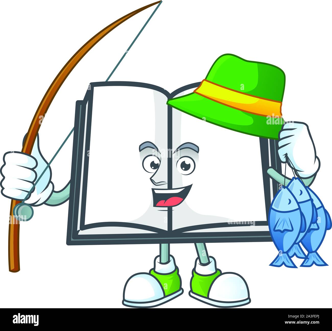 Fishing cartoon open book with cartoon shape Stock Vector Image & Art ...