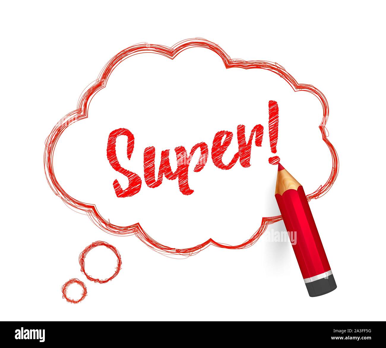 Speech bubble paint with pencil. Hand drawn banner with doodles of ...