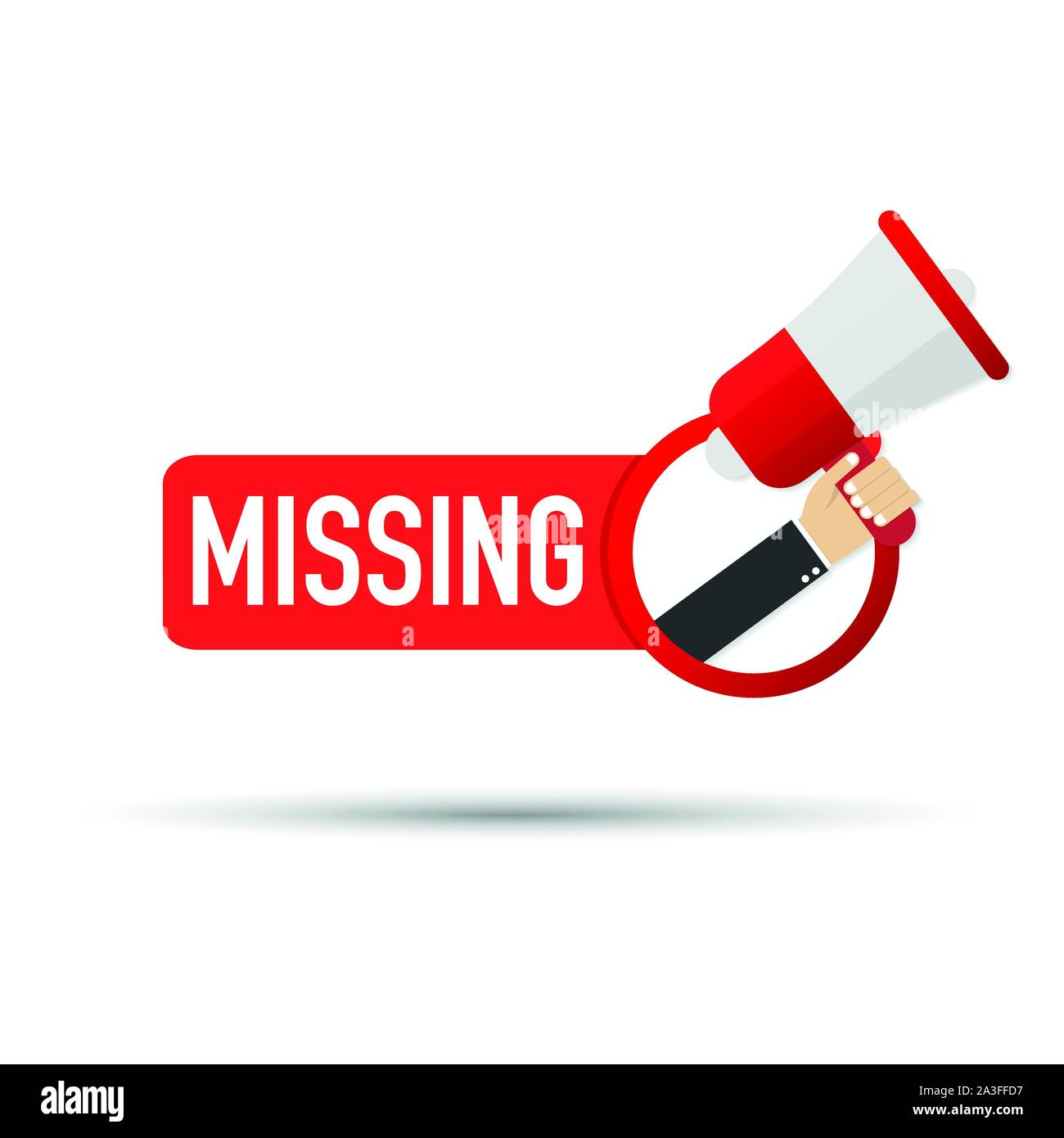 Missing red label on white background. Vector stock illustration Stock ...