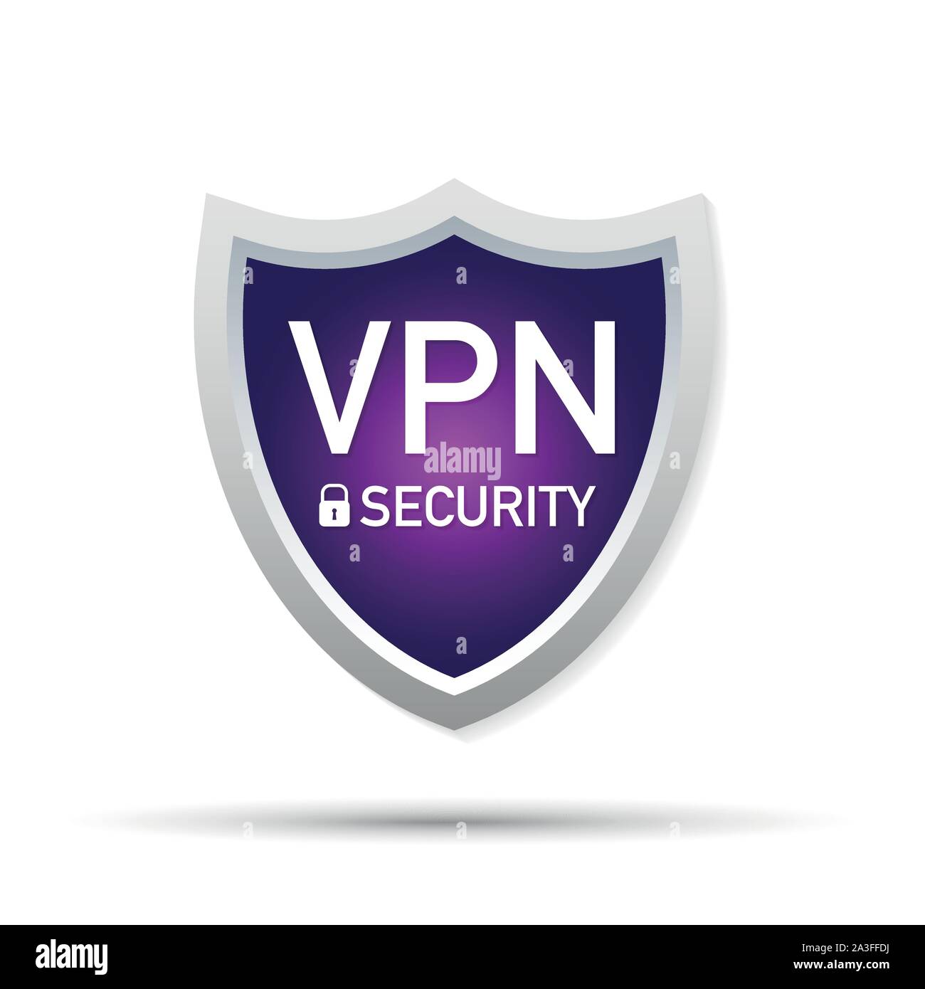 VPN Safety Shield sign on white background. Vector stock illustration ...