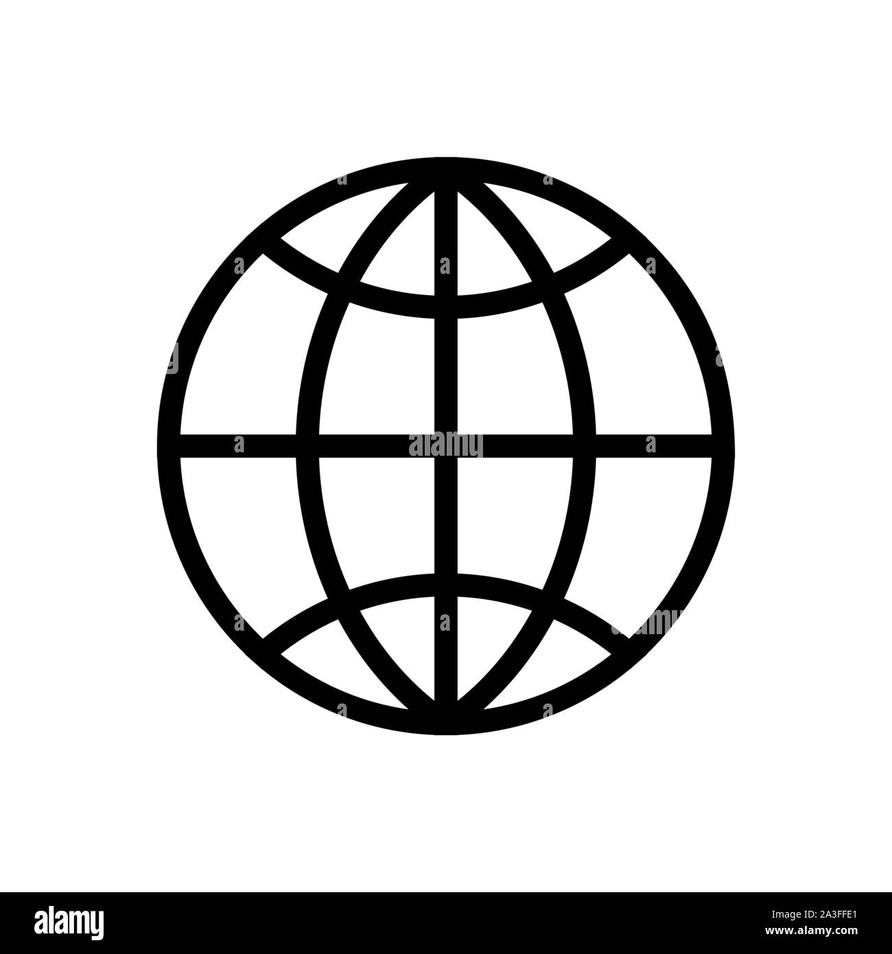 Internet network vector flat globe icon on white Stock Vector Image ...