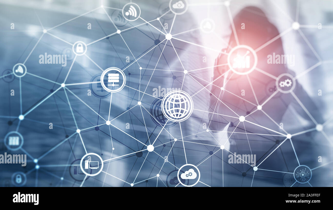 ICT - information and telecommunication technology and IOT - internet of things concepts ...