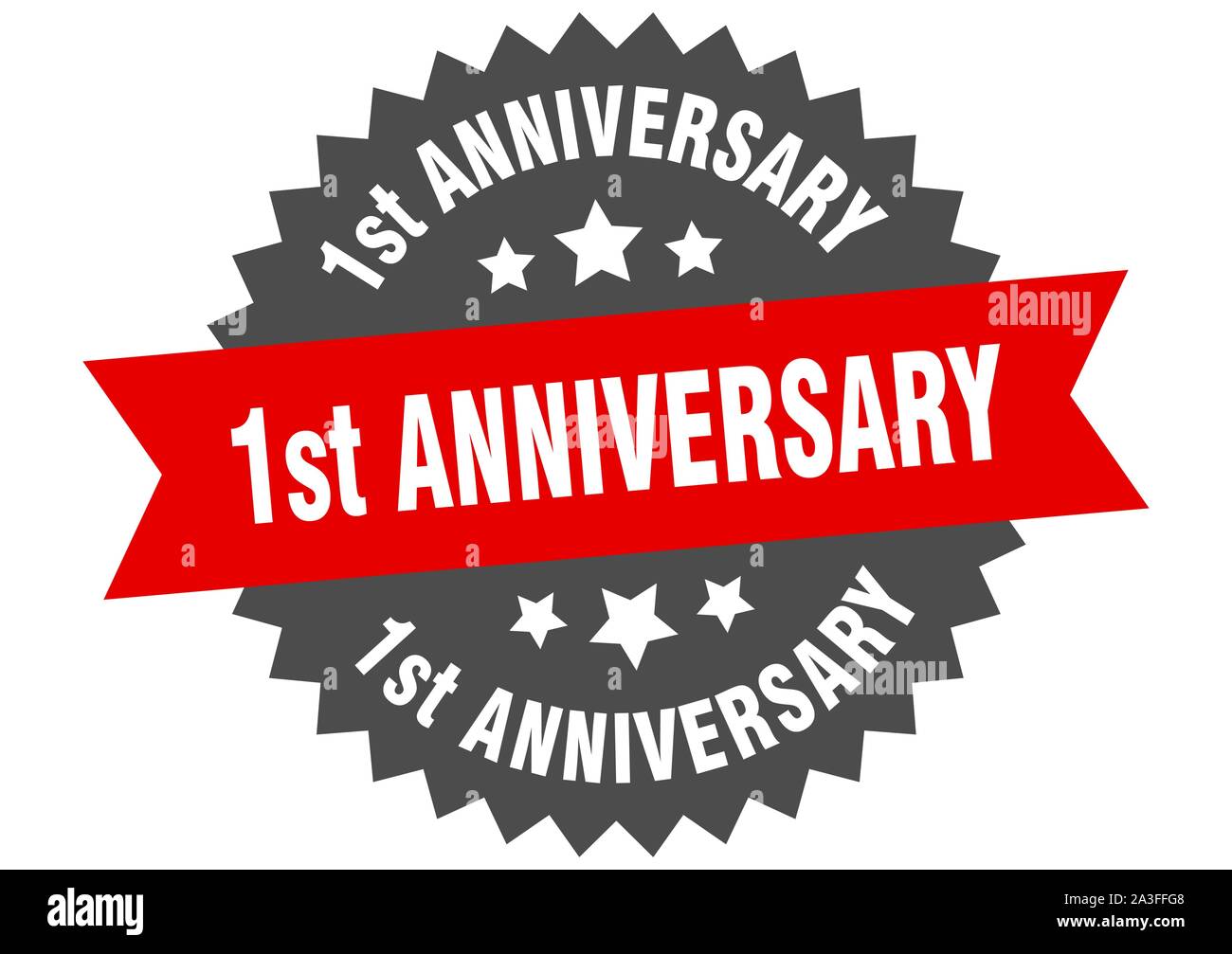 1st anniversary sign. 1st anniversary red-black circular band label ...