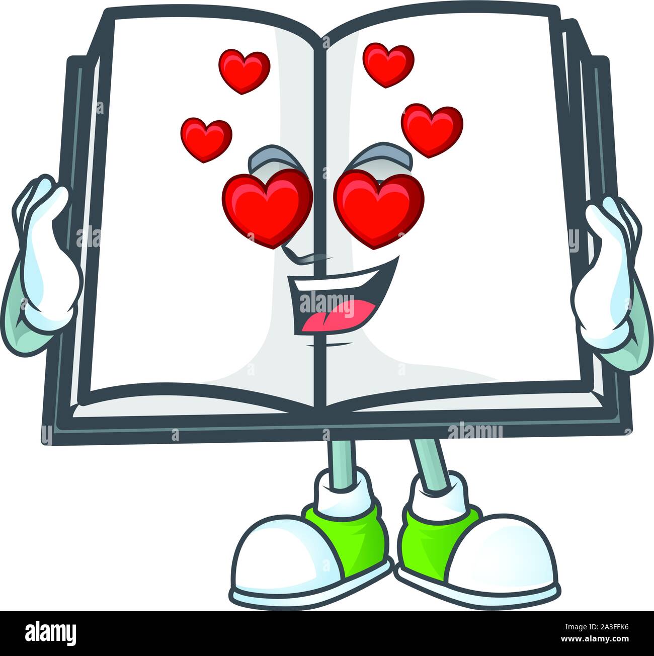 In love cartoon open book with cartoon shape Stock Vector Image & Art ...