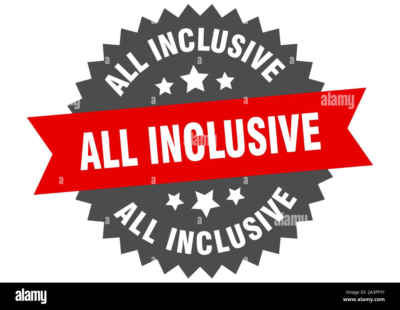 all inclusive sign. all inclusive red-black circular band label Stock ...