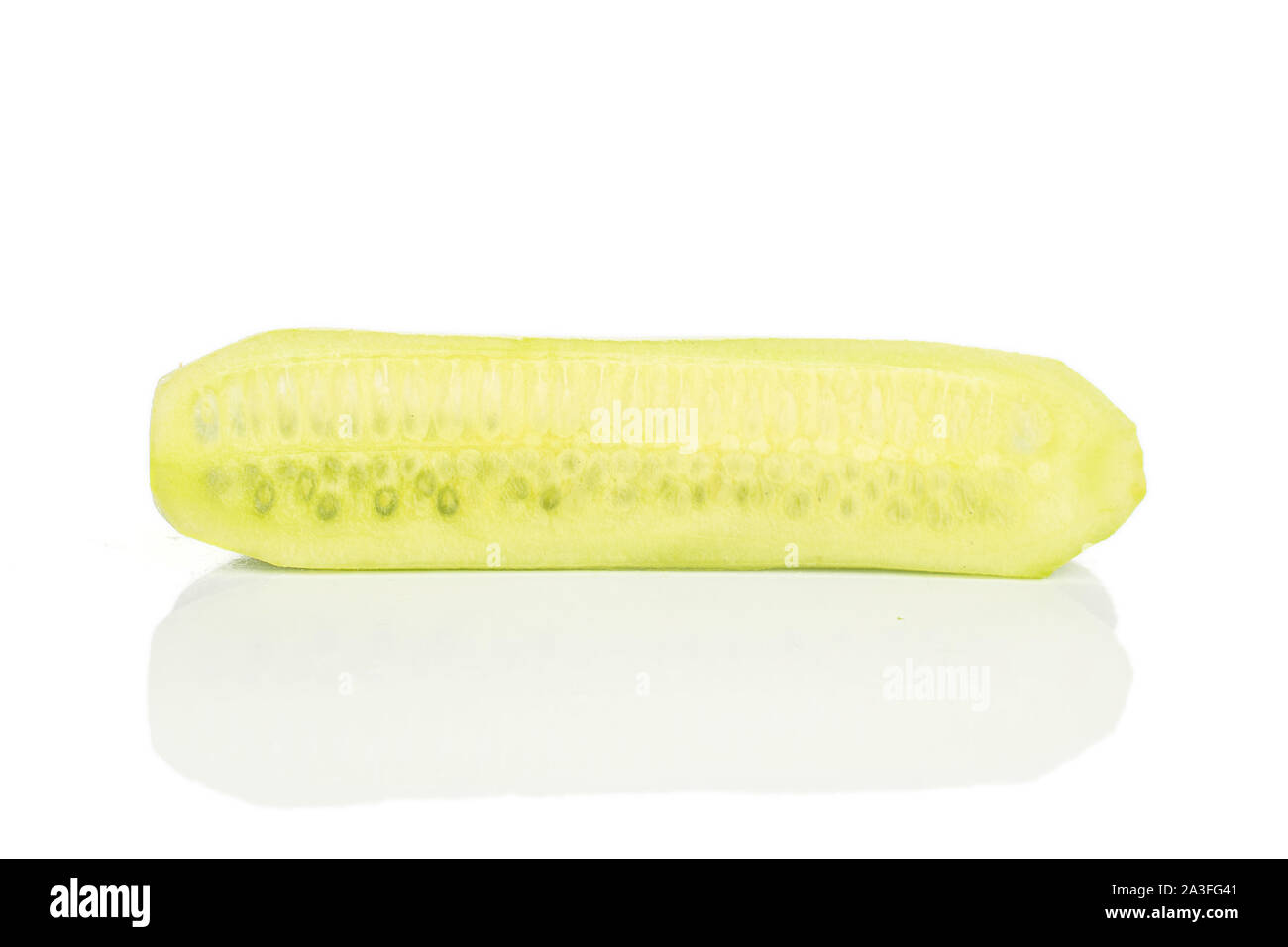 One piece of mini green cucumber isolated on white background Stock ...