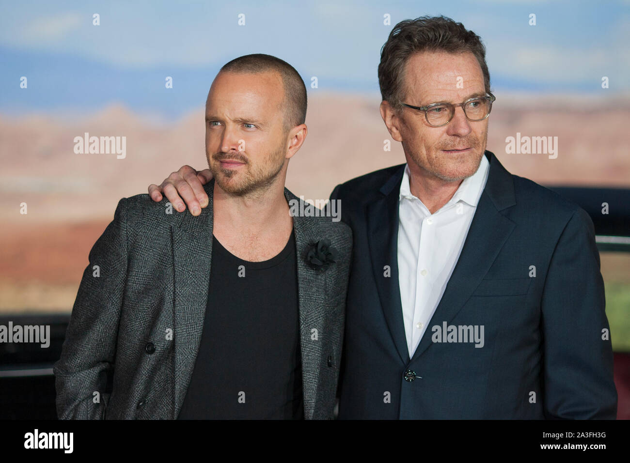 LOS ANGELES, CA - OCTOBER 7th: Aaron Paul, Bryan Cranston at the ...