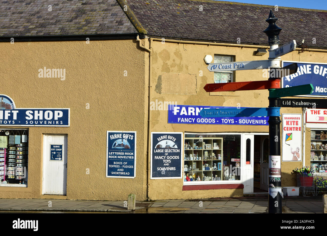 Gift shop at Seahouses, Northumberland Stock Photo - Alamy