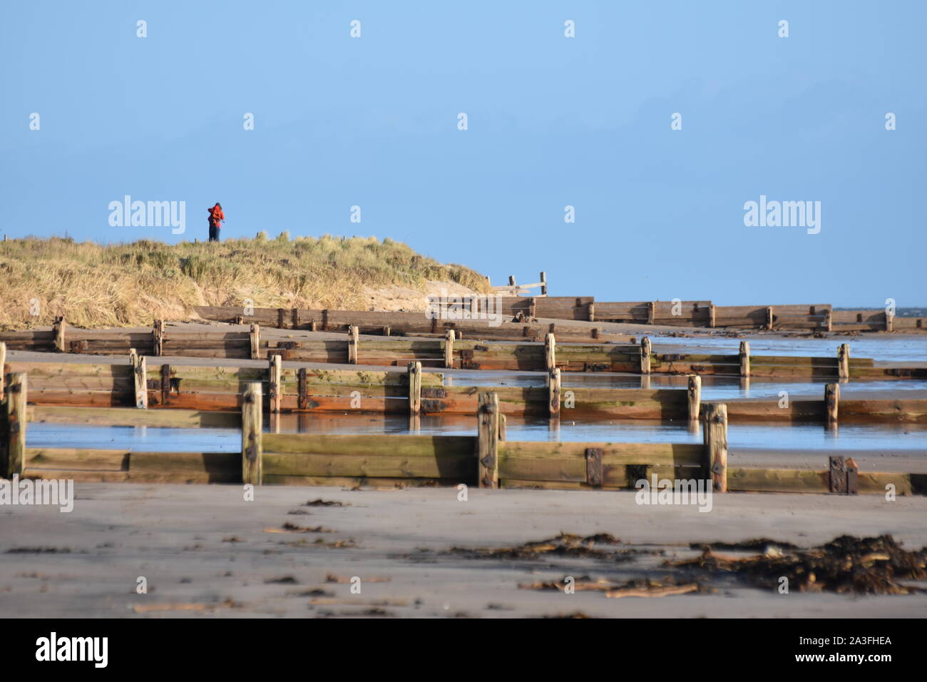 Breakwaters on Alnmouth Beach, Northumberland Stock Photo - Alamy
