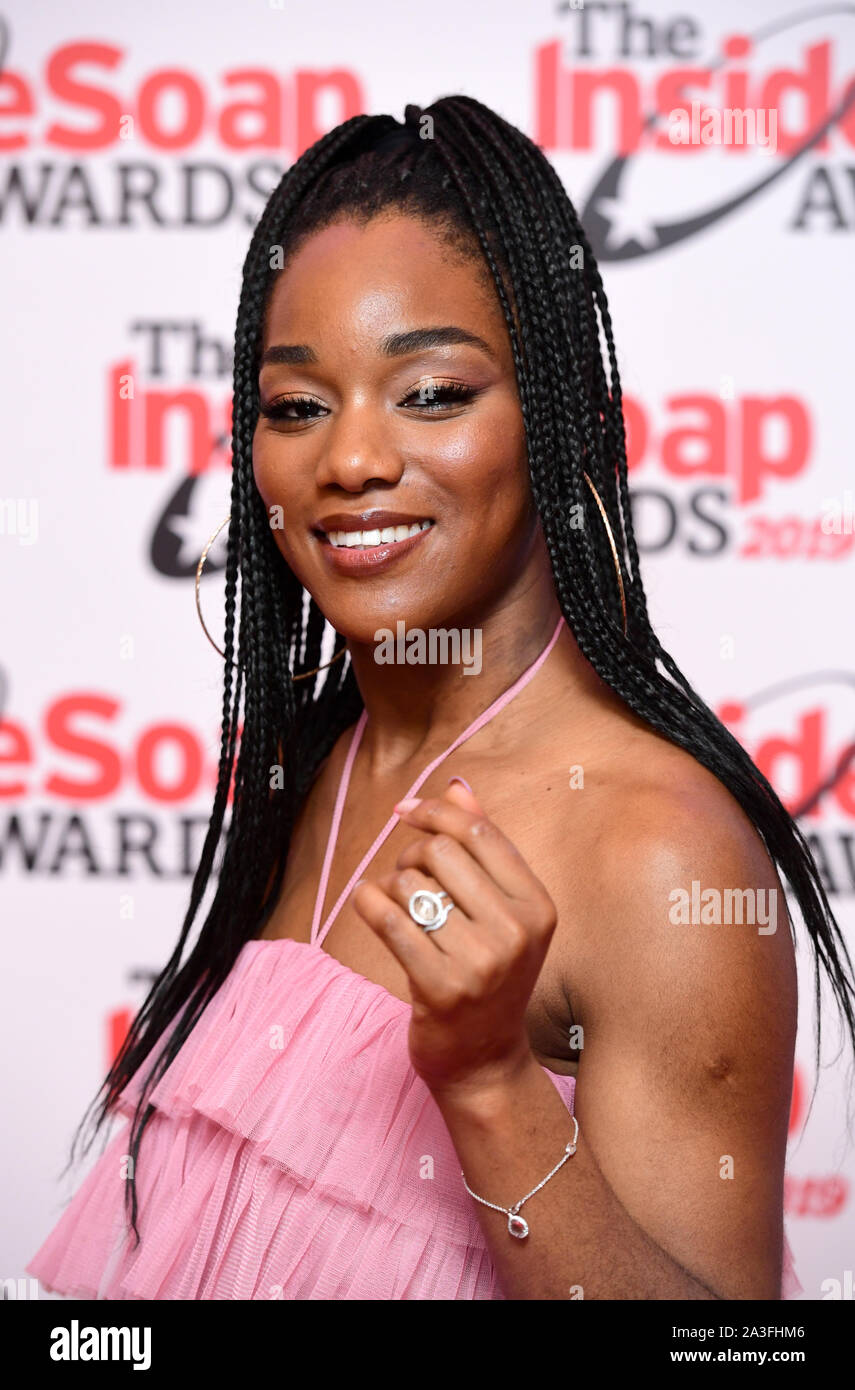 Rachel Adedeji arriving for the Inside Soap Awards 2019 held at Sway ...