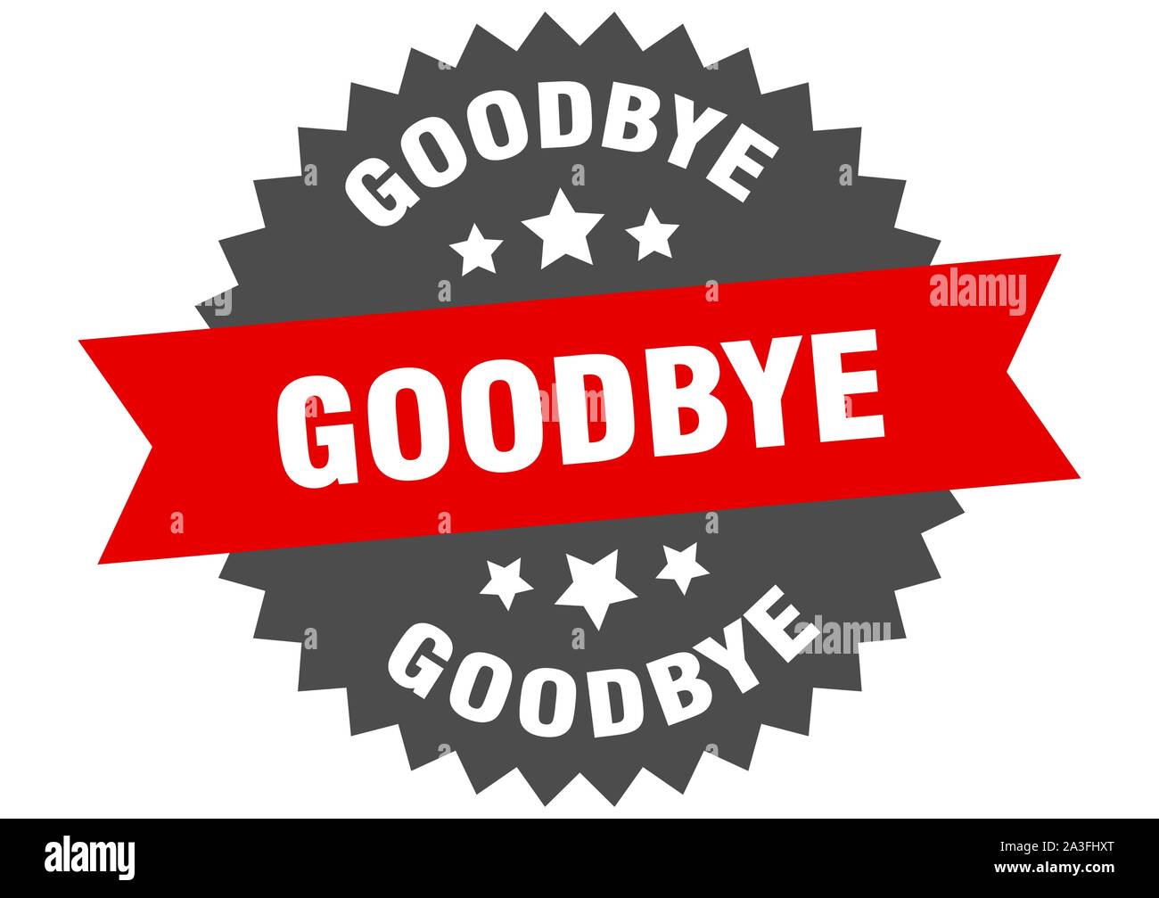 goodbye sign. goodbye red-black circular band label Stock Vector Image ...