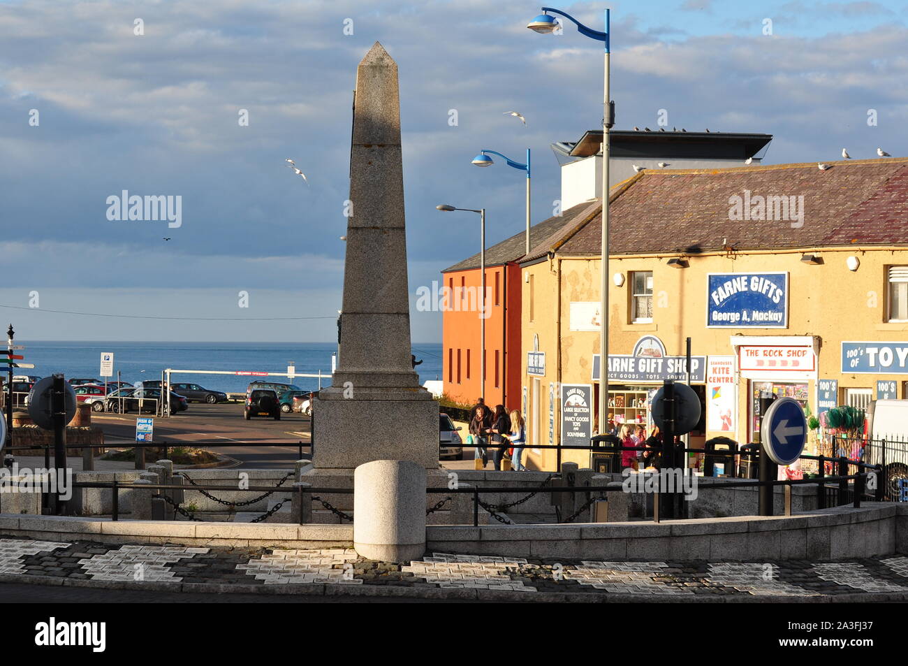 Seahouses town centre Stock Photo - Alamy