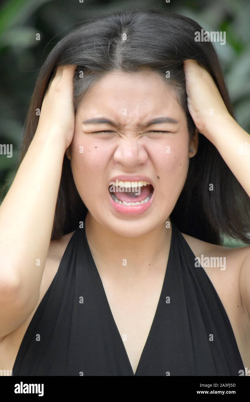A Stressed Beautiful Female Stock Photo - Alamy