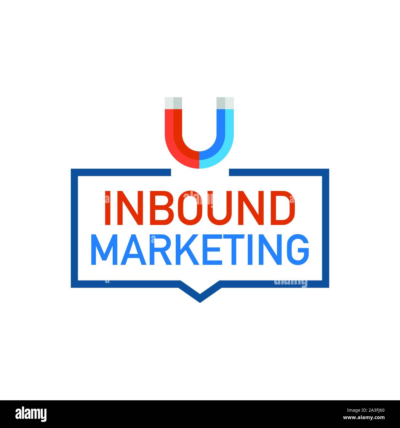 Inbound marketing. Badges with magnet icon on white background. Vector ...