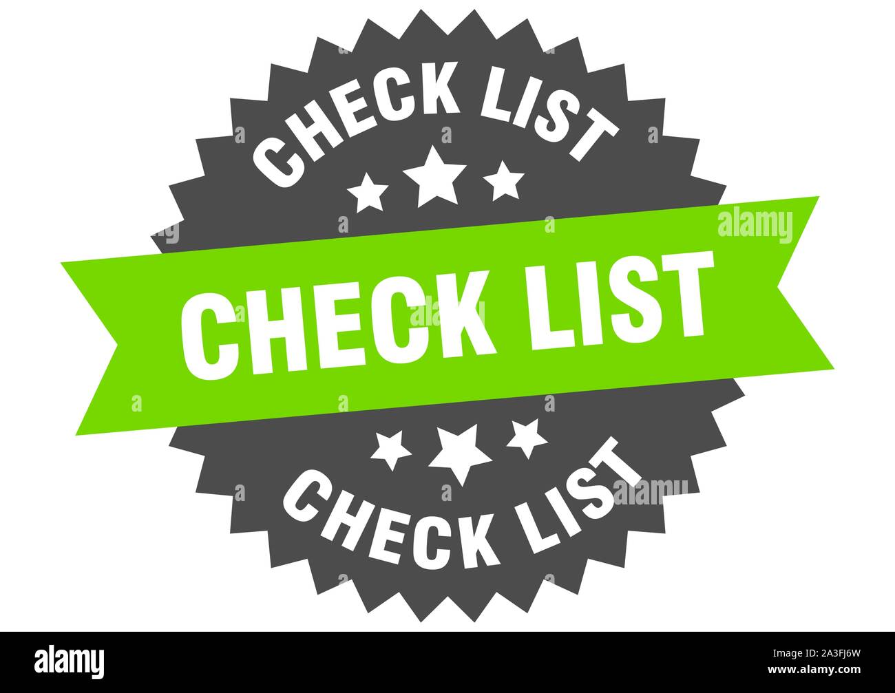 check list sign. check list green-black circular band label Stock ...