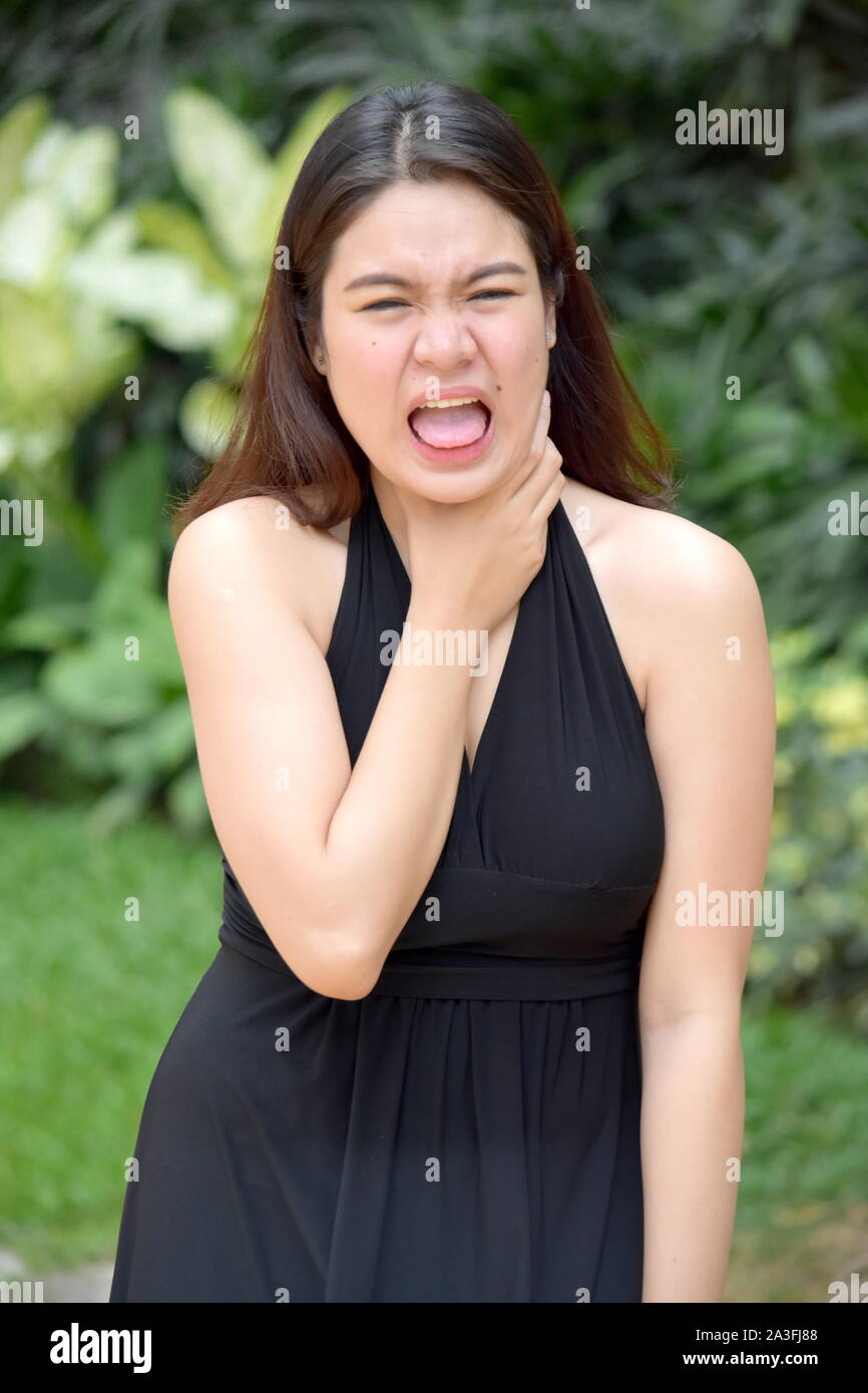 Choking woman hi-res stock photography and images - Alamy