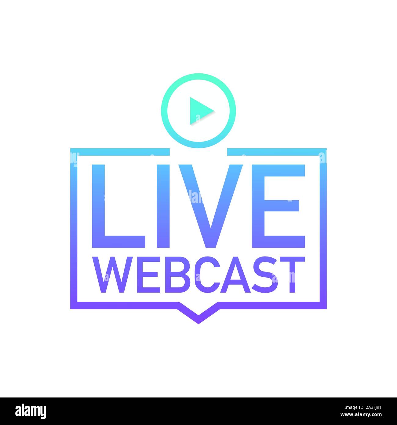 Live Webcast Button, icon, emblem, label. Vector stock illustration ...