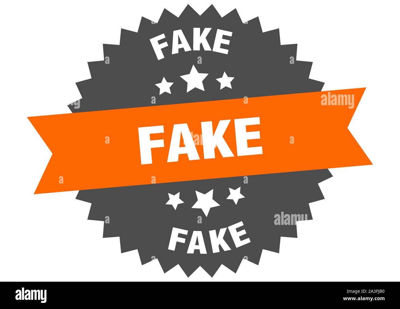 fake sign. fake orange-black circular band label Stock Vector Image ...